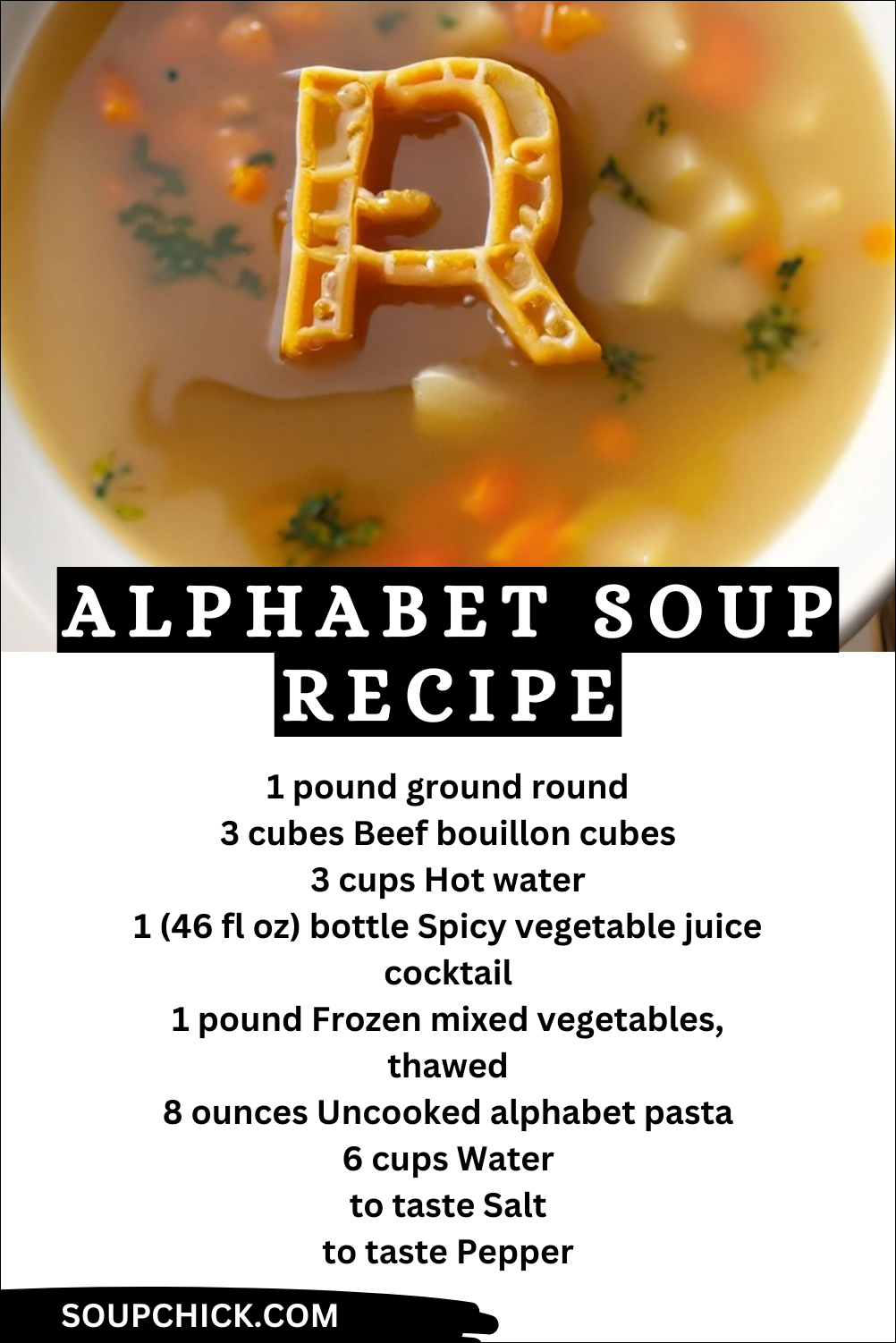 Classic Alphabet Soup Recipe – Sweet, Savory Goodness – Soup Chick
