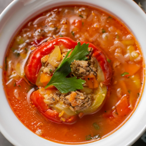 Stuffed Pepper Soup Recipe - A Summer Tang Twist - Soup Chick