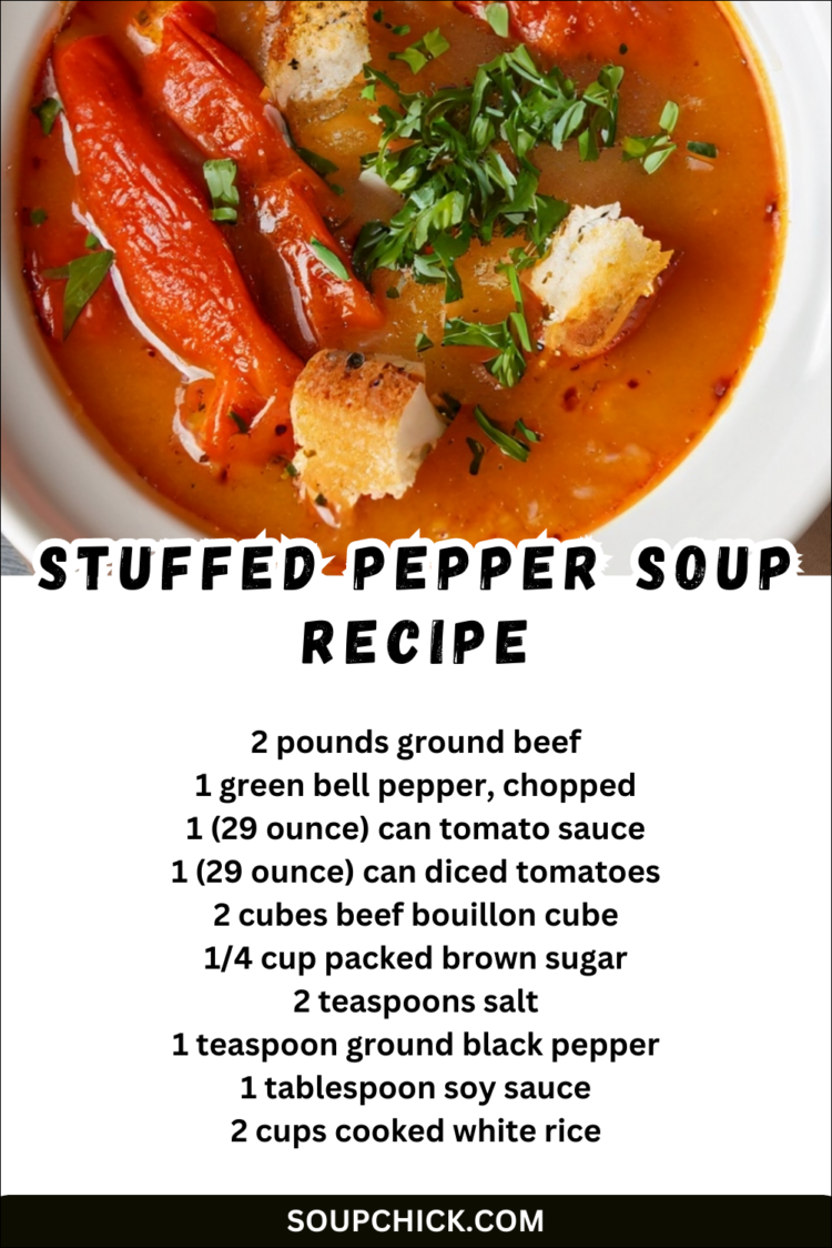 Stuffed Pepper Soup Recipe - A Summer Tang Twist - Soup Chick
