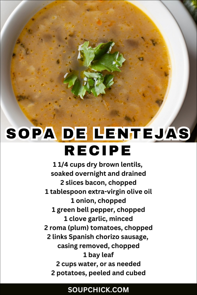 Easy Sopa De Lentejas Recipe - Tranditional Spanish Dish - Soup Chick